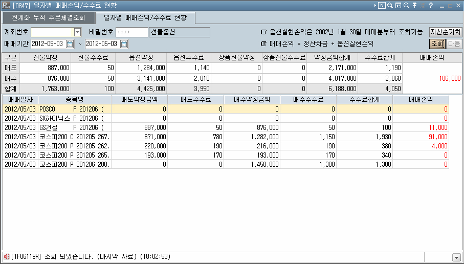5 03 일지양식 엑셀20072003버전 선옵매매일지 선물옵션 팍스넷 증권포털